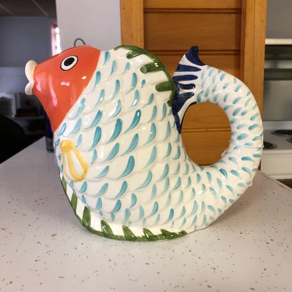Kitchen | Vintage Unique Ceramic Fish Pitcher | Poshmark